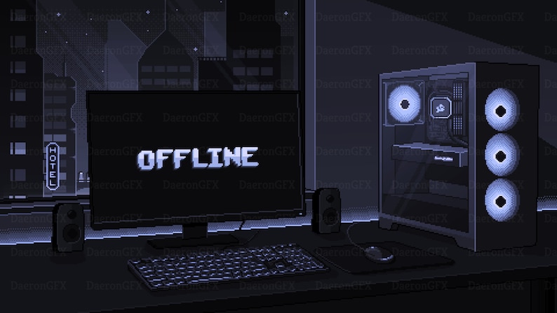 Cyberpunk Overlay Backgrounds for Twitch Stream 4x Animated Pixel Art ...