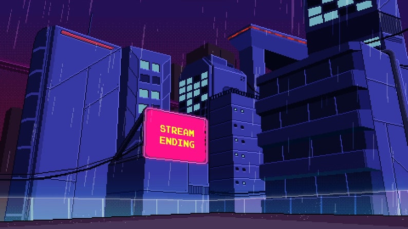 Cyberpunk Overlay Backgrounds for Twitch Stream 4x Animated Pixel Art ...