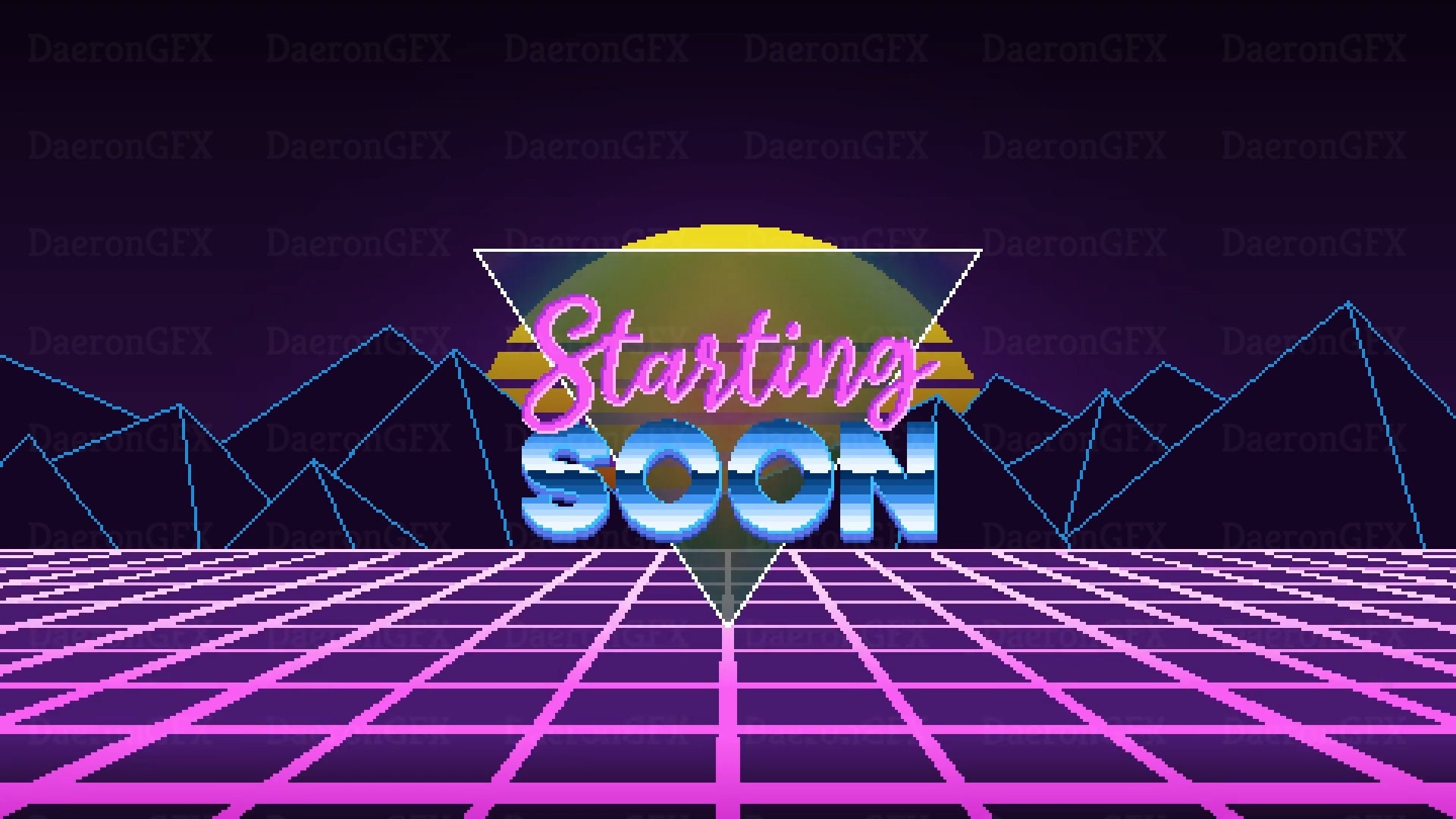 Synthwave Overlay Backgrounds for Twitch Stream | 4x Animated Pixel Art ...