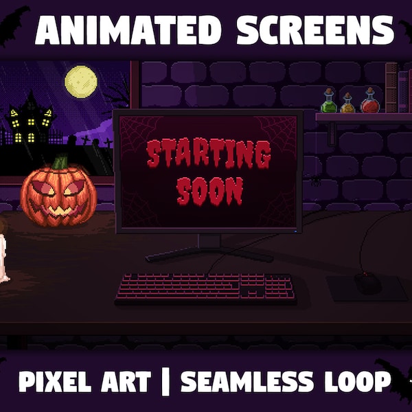 Twitch Overlay Pixel Spooky - Etsy