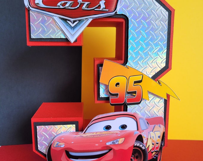 Cars on the Road 3D Number, Lightning Mcqueen 3D Numbers, 3D Car ...