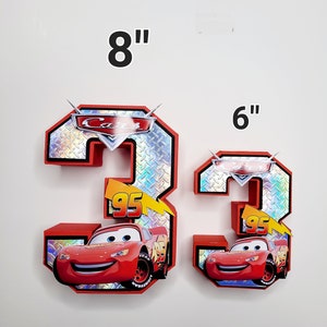 Cars on the Road 3D Number, Lightning Mcqueen 3D Numbers, 3D Car ...