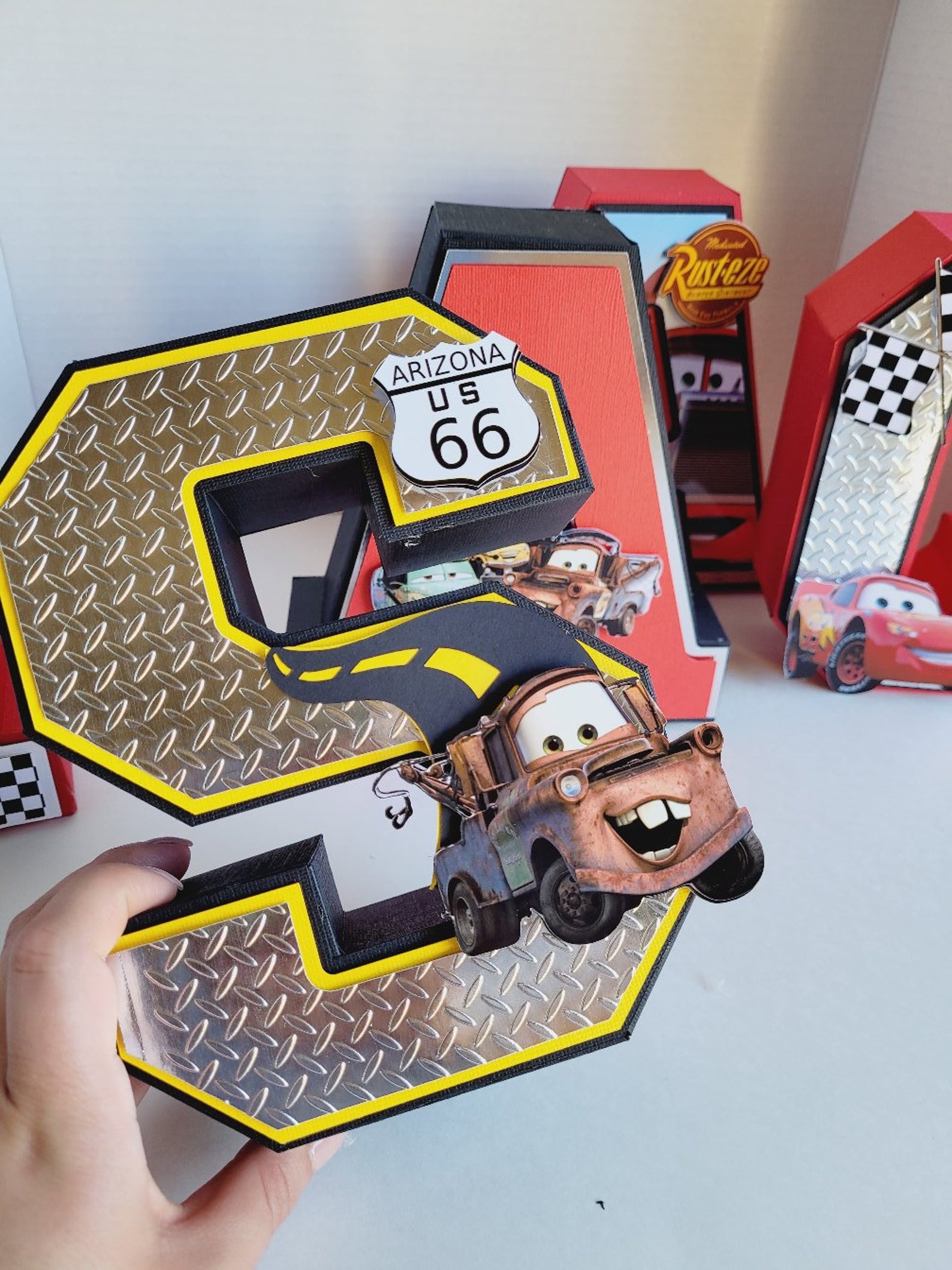 3D Letters Disney Cars, Cars 3D Letters, Lighting Mcqueen Decorations ...