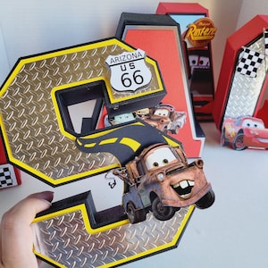 3D Letters Disney Cars, Cars 3D Letters, Lighting Mcqueen Decorations ...