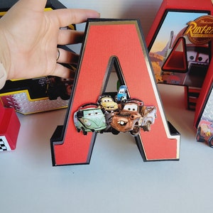 3D Letters Disney Cars, Cars 3D Letters, Lighting Mcqueen Decorations ...
