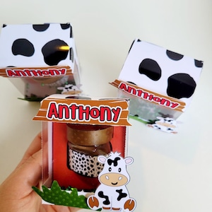 Cow Red Barn Farm Nutella - Farm Animals Birthday Party - Cow Nutellas ...