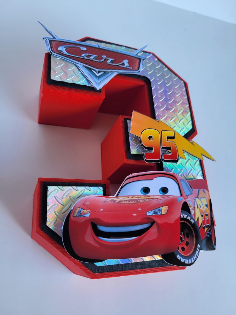 Cars on the Road 3D Number, Lightning Mcqueen 3D Numbers, 3D Car ...