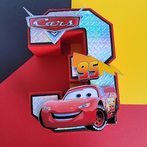 Cars on the Road 3D Number, Lightning Mcqueen 3D Numbers, 3D Car ...