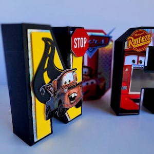 3D Letters Disney Cars, Cars 3D Letters, Lighting Mcqueen Decorations ...