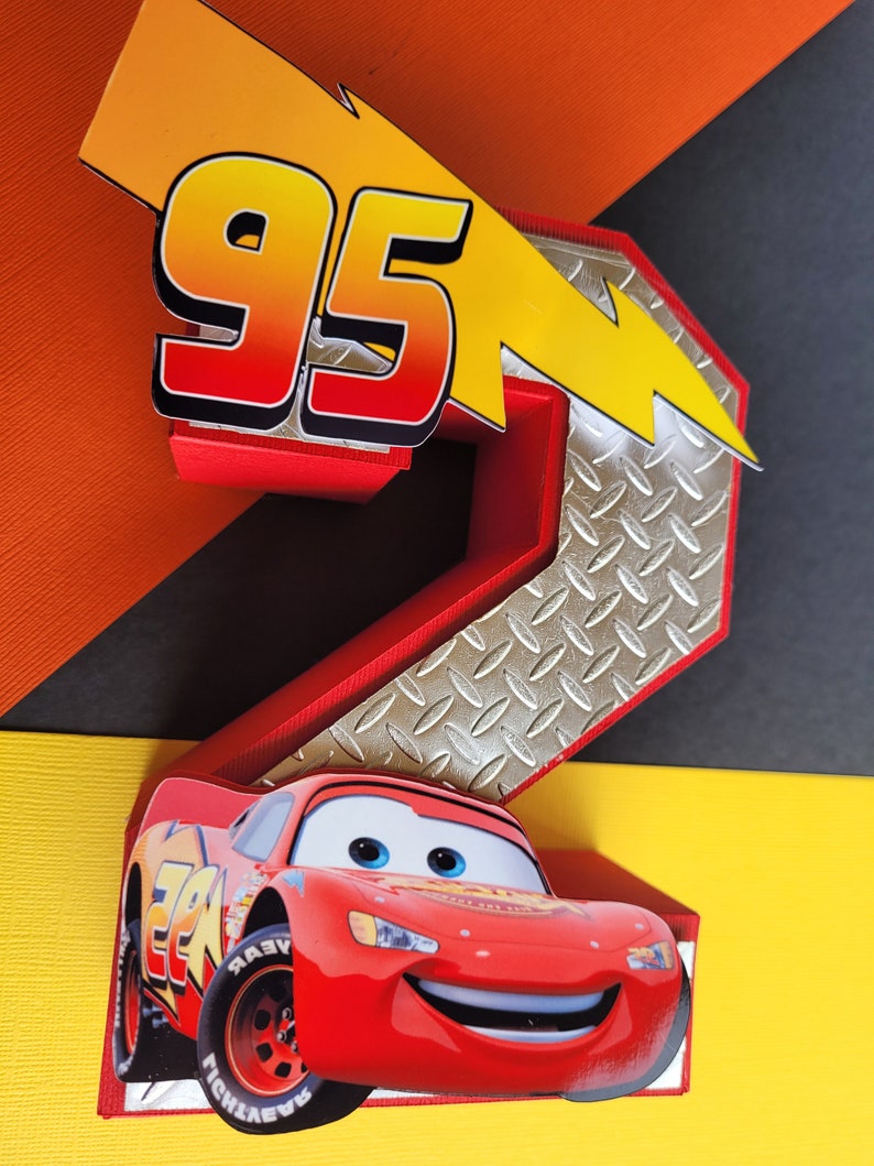 Cars on the Road 3D Number, Lightning Mcqueen 3D Numbers, 3D Car ...