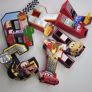 3D Letters Disney Cars, Cars 3D Letters, Lighting Mcqueen Decorations ...