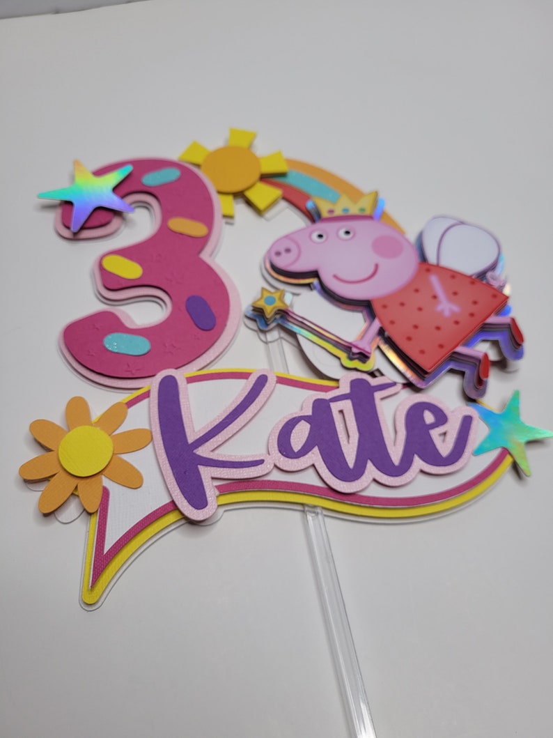 Peppa pig cake topper topper Peppa pig Peppa pig birthday - Etsy España