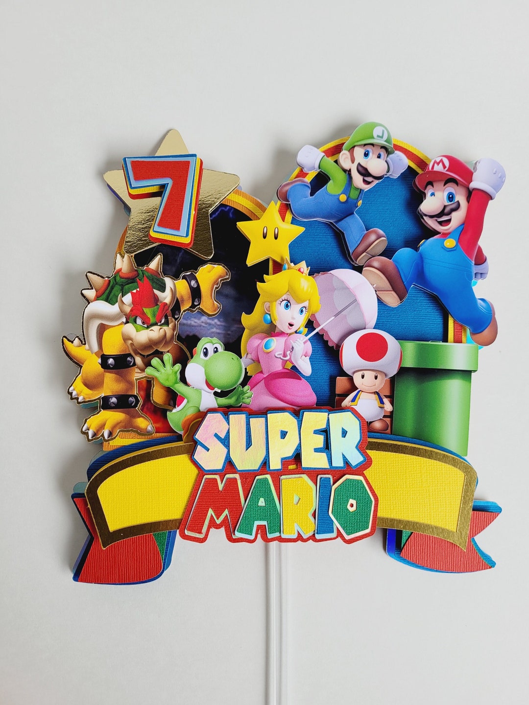 Mario Cake Topper, Super Mario Cake Topper, Mario Bross Decoration ...