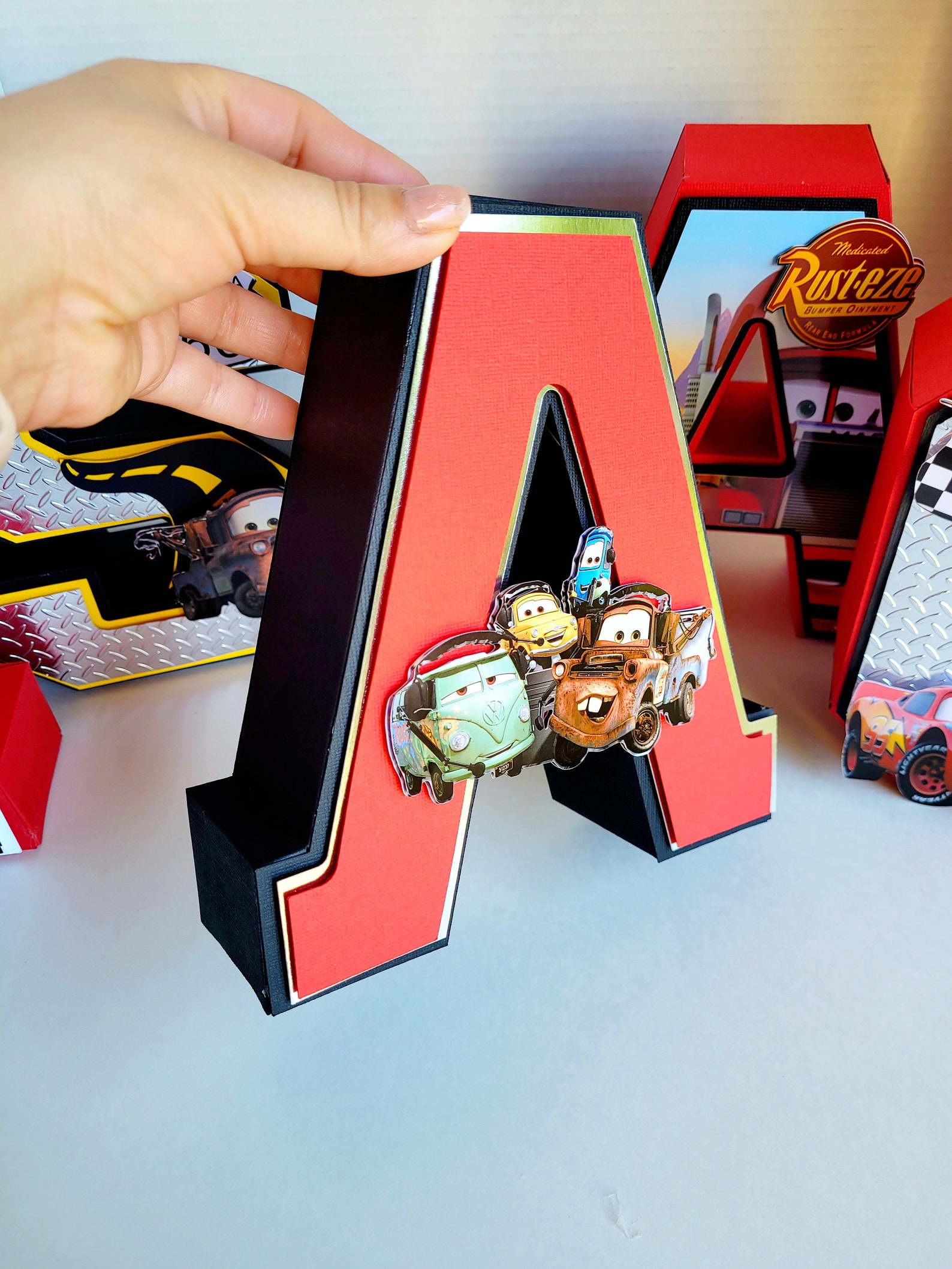 3D Letters Disney Cars, Cars 3D Letters, Lighting Mcqueen Decorations ...