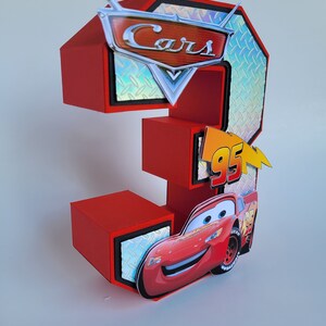 Cars on the Road 3D Number, Lightning Mcqueen 3D Numbers, 3D Car ...