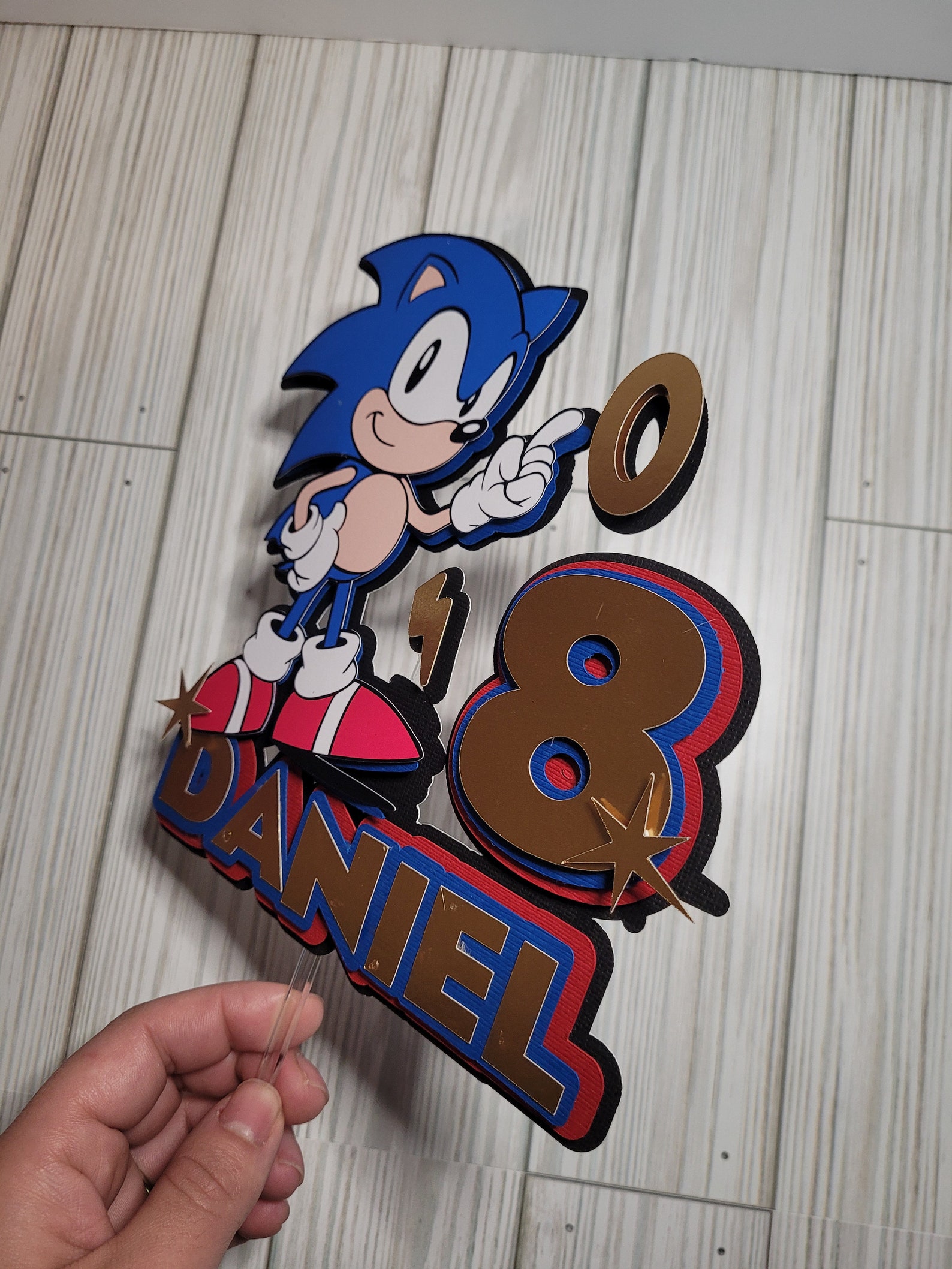 Cake Topper Sonic / Sonic Cake Topper / Sonic Birthday/ Party Sonic ...