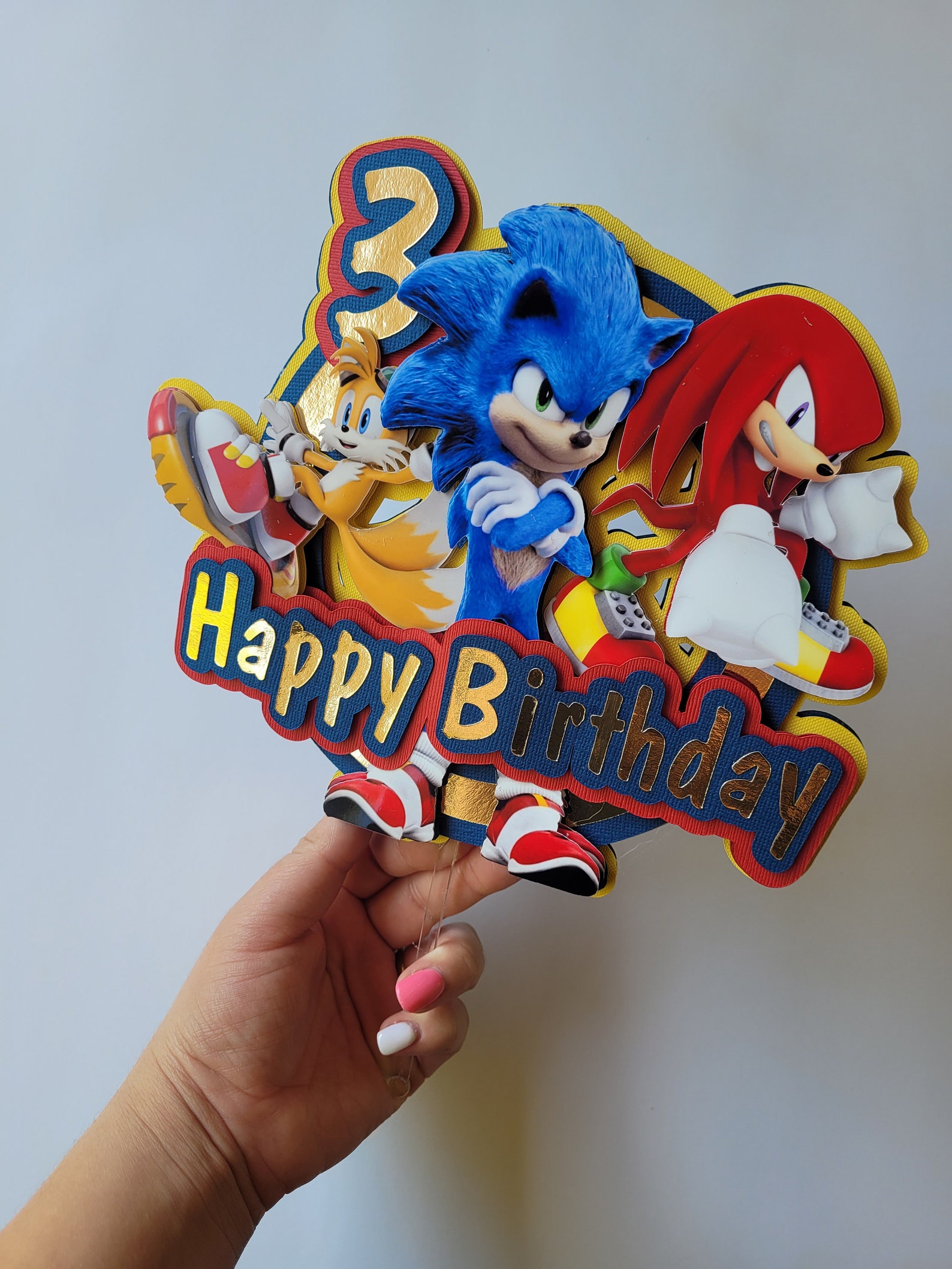 Sonic Cake Topper / Birthday Sonic / Sonic Birthday Party/ - Etsy