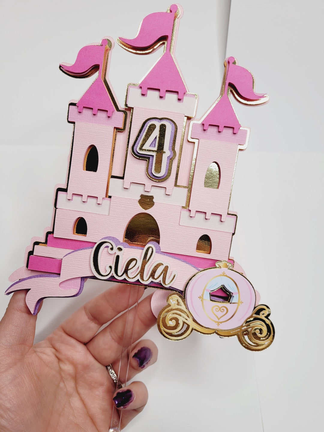 Princess Castle Cake Topper, Cake Topper Inspired by Disney Princess ...