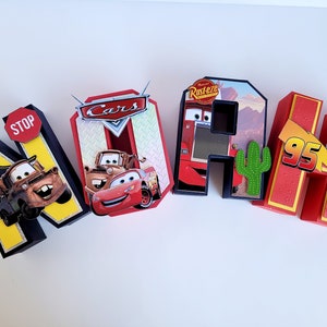 Cars on the Road 3D Number, Lightning Mcqueen 3D Numbers, 3D Car ...