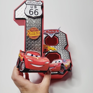 Cars on the Road 3D Number, Lightning Mcqueen 3D Numbers, 3D Car ...