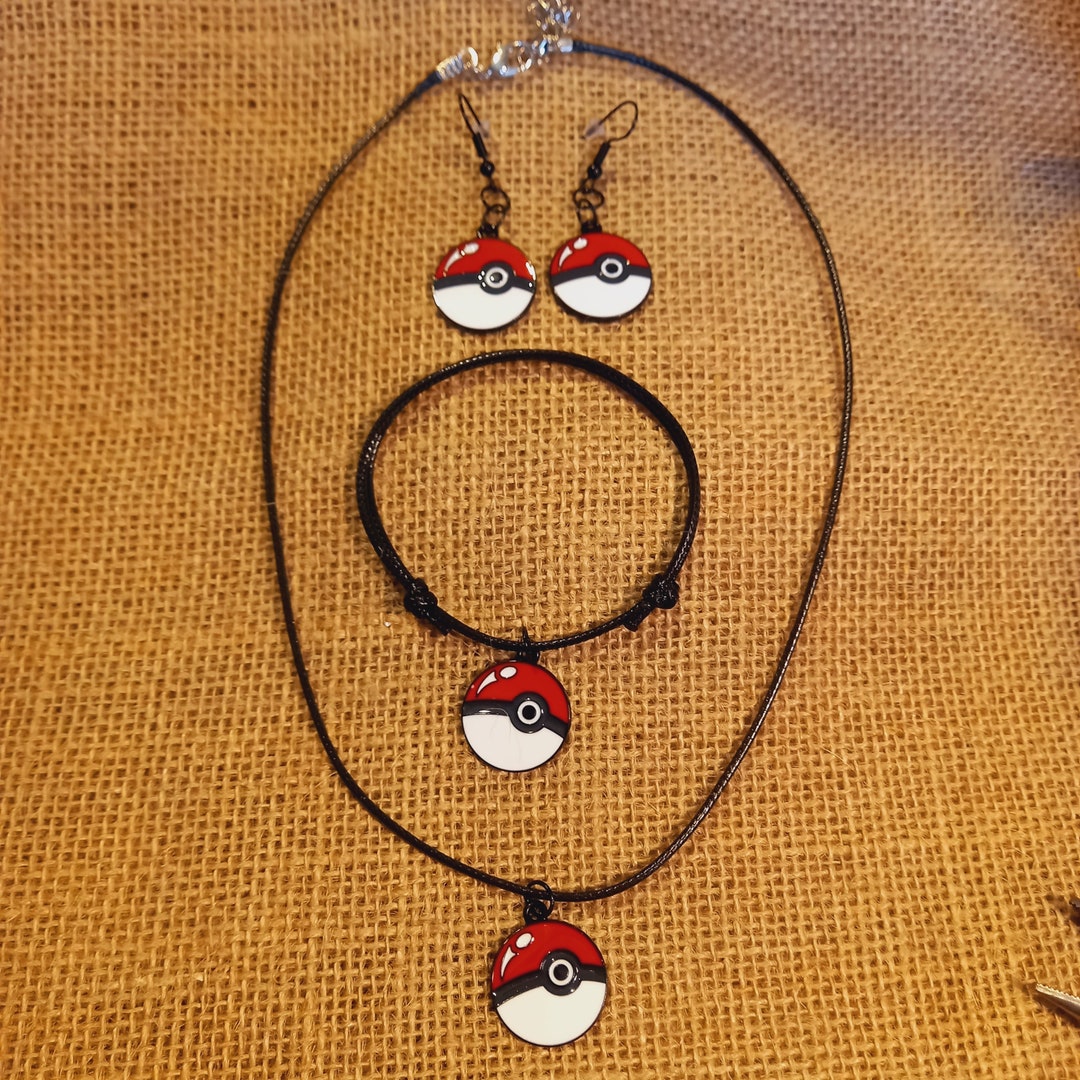 Pokemon Jewel Pokeball Necklace Geek Bracelet Pokemon - Etsy