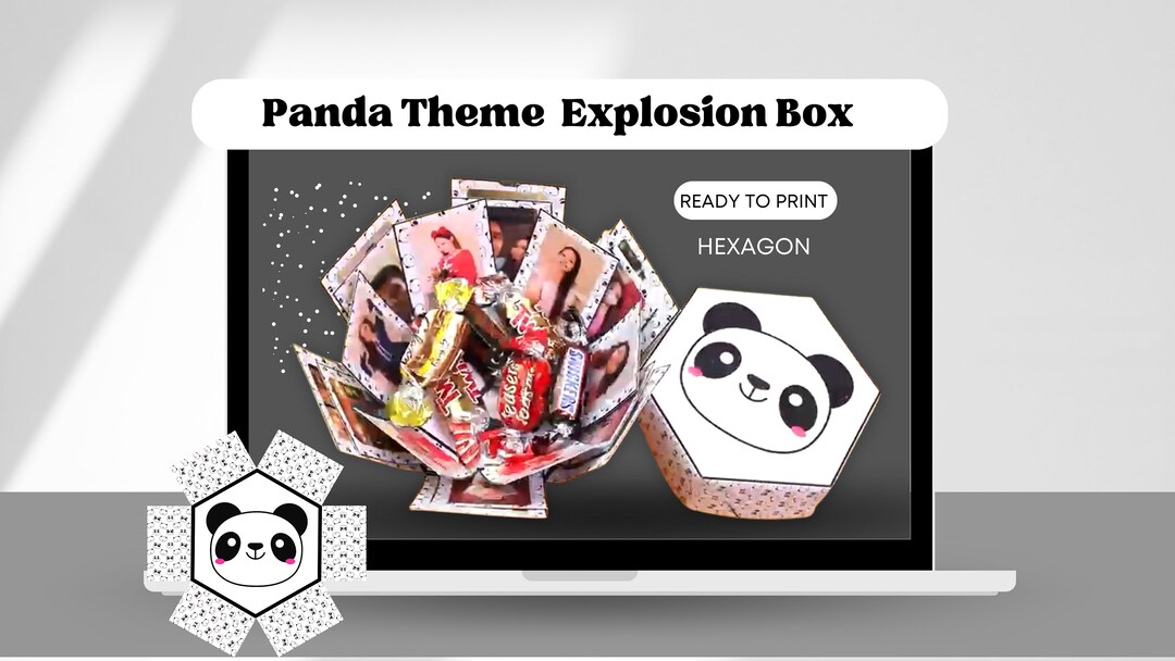 Panda Theme Explosion Box Explosion Box Template Cut File - Etsy