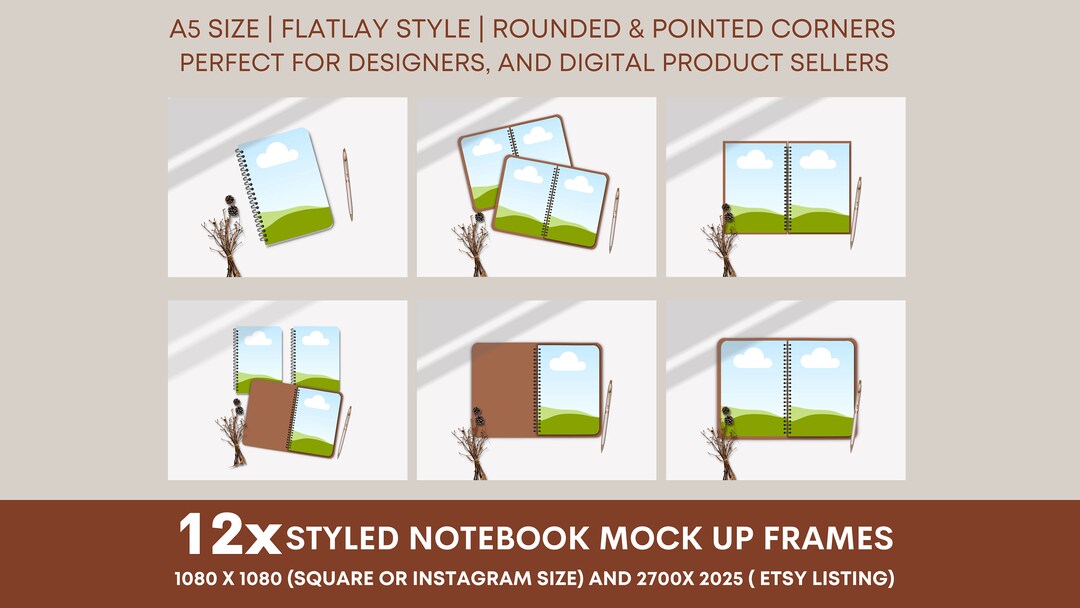 Styled Notebook Mockup Frame | Notebook Frames | Mock up Templates ...