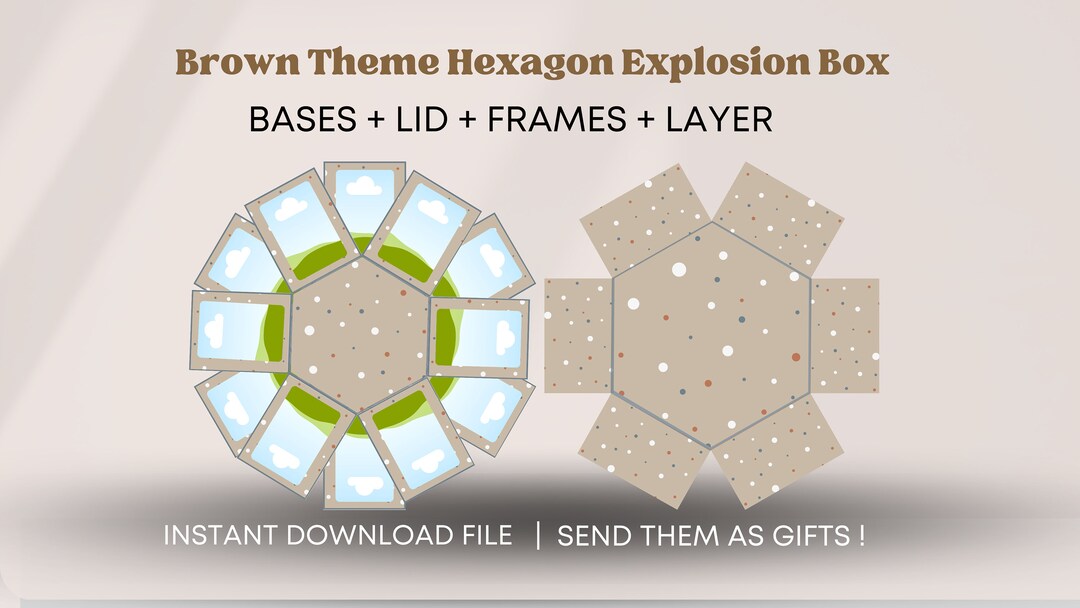 Hexagon Explosion Box, Printable Explosion Box Template, Cut File, Gift ...