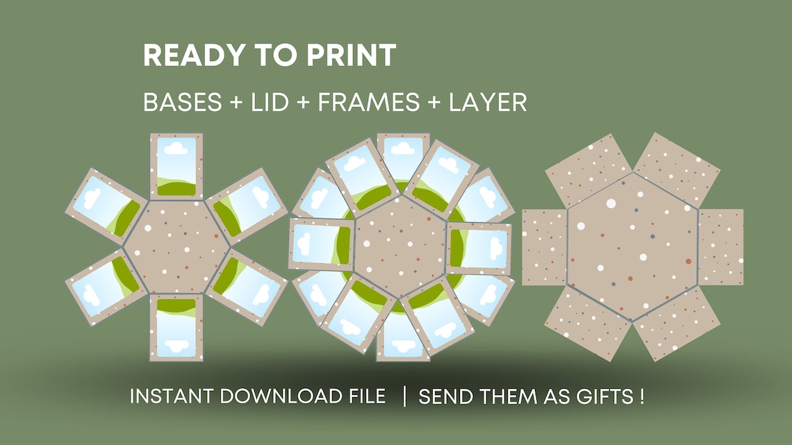 Hexagon Explosion Box, Printable Explosion Box Template, Cut File, Gift ...
