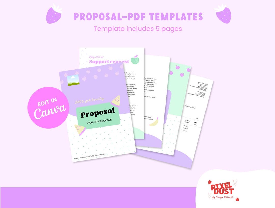 Proposal Document Template | Canva Proposal Template | Colorful ...