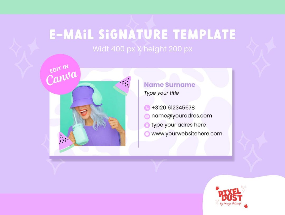 Template for Email Signatures Canva | Pastel-colored Colorful Branding ...