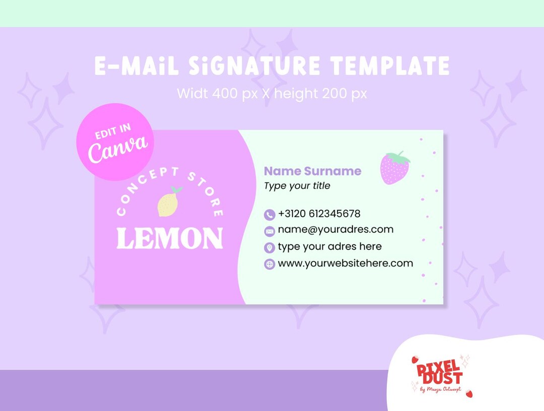 Template for Email Signatures Canva | Pastel-colored Colorful Branding ...