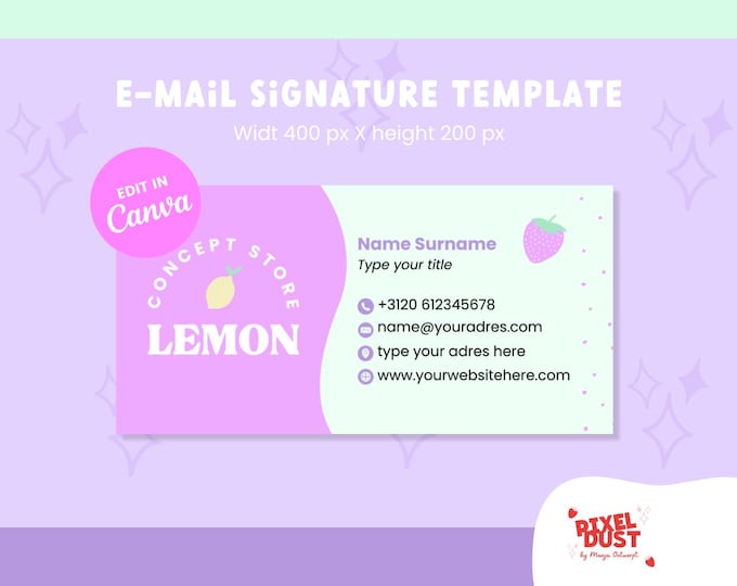 Template for Email Signatures Canva | Pastel-colored Colorful Branding ...