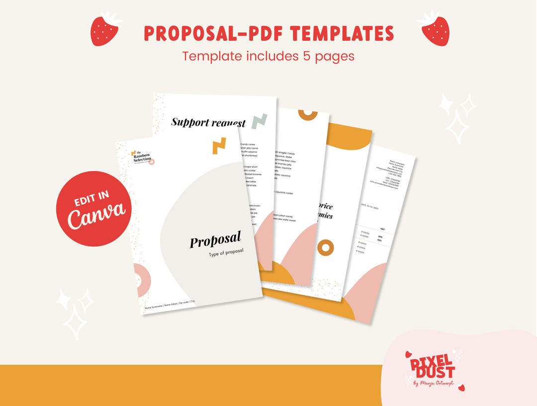 Colorful Canva Proposal Template: Editable Client Document (A4, Digital ...