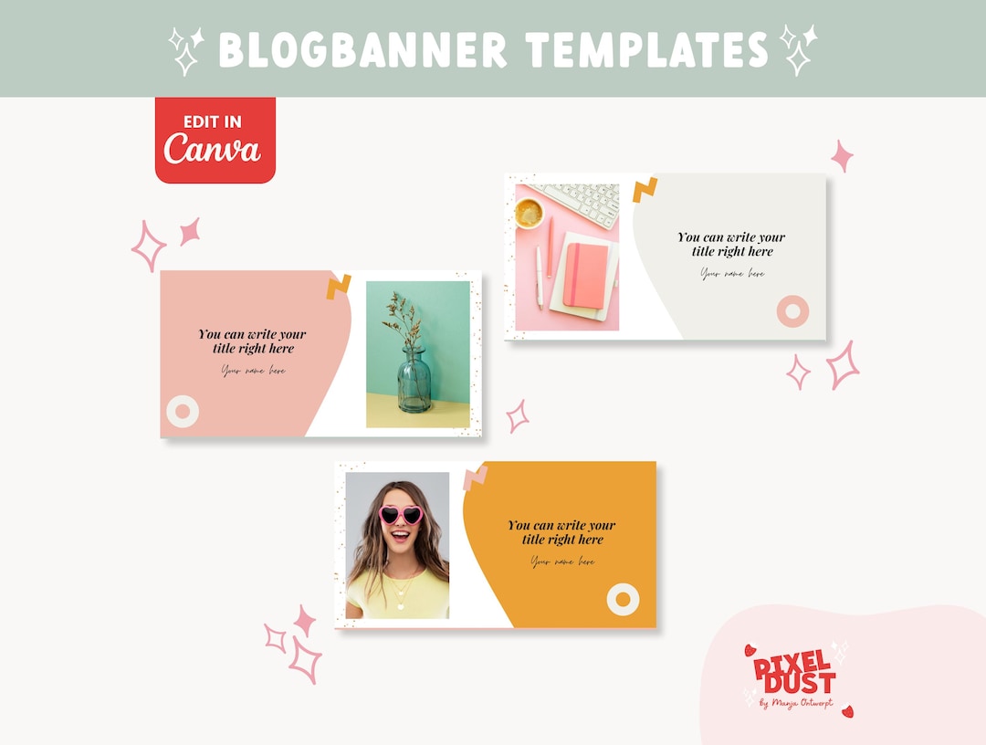 Canva Blog Banner Templates: Customizable Website Headers (digital ...
