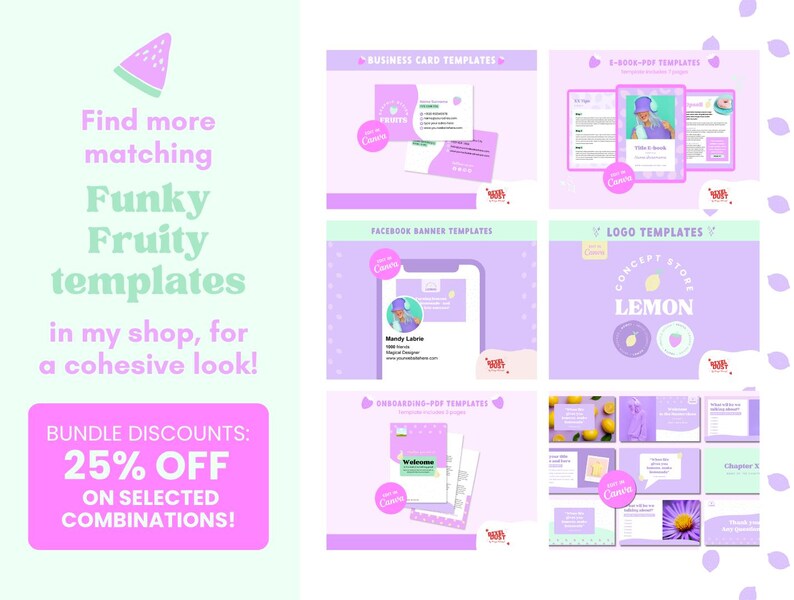 Funky Fruity Invoice Template: Canva Editable Quote for Coaches (PDF ...