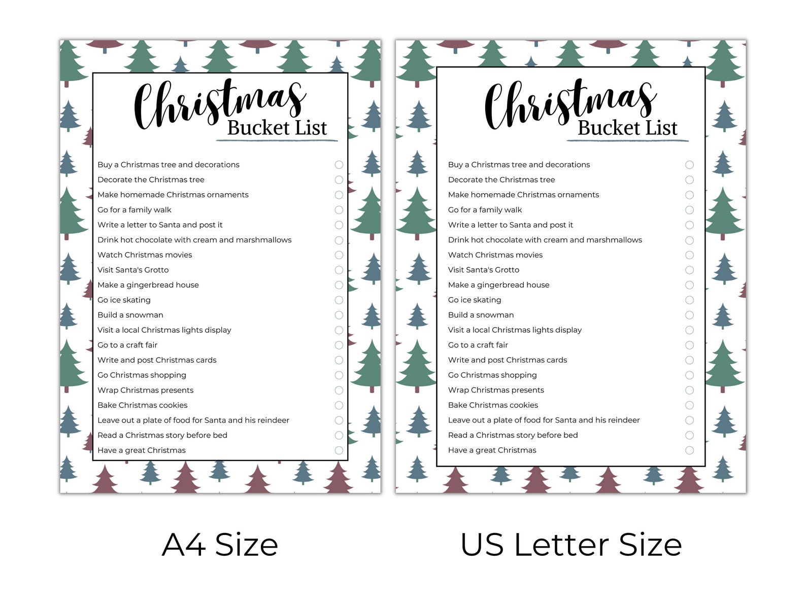 Editable Christmas Bucket List, Printable Winter Bucket List, Christmas ...