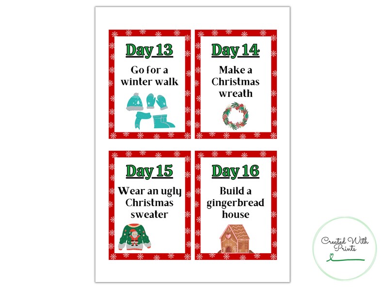 Editable Christmas Activity Cards, Advent Activity Cards Printable ...
