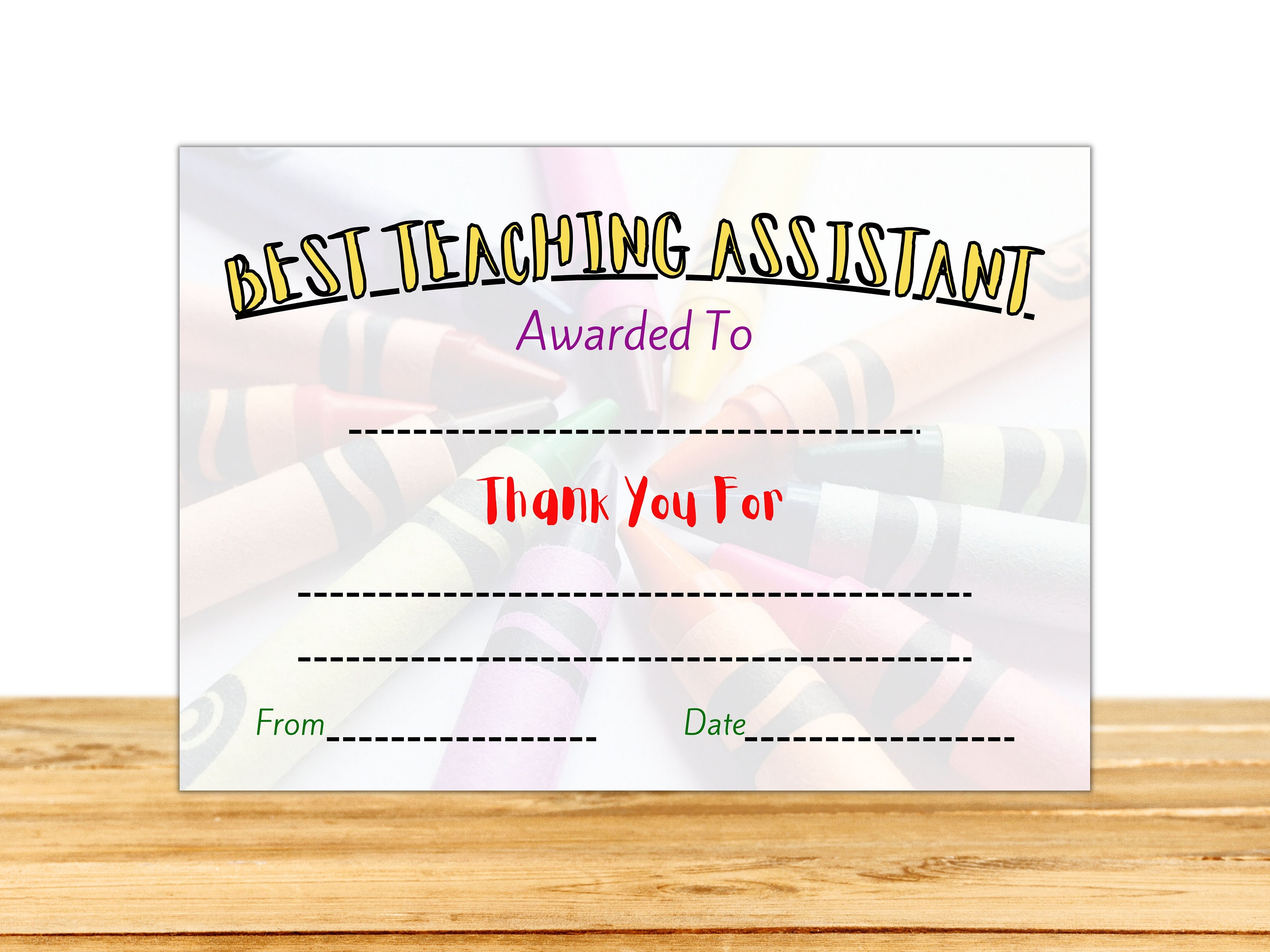Best Teaching Assistant Certificate, Printable Award Certificate ...