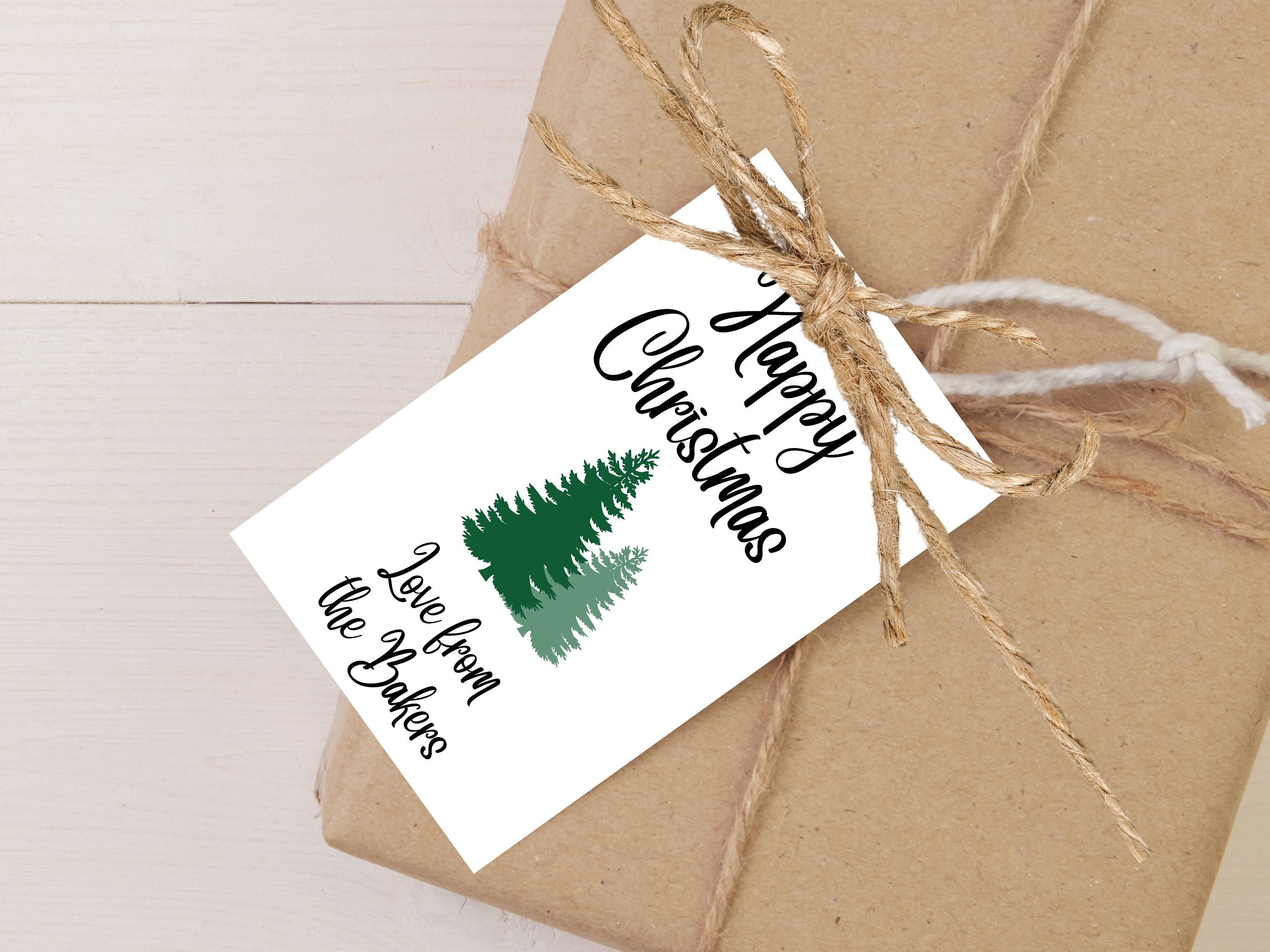 Christmas Tree Gift Tag Template, Printable Christmas Gift Tag, Holiday ...
