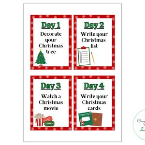 Editable Christmas Activity Cards, Advent Activity Cards Printable ...