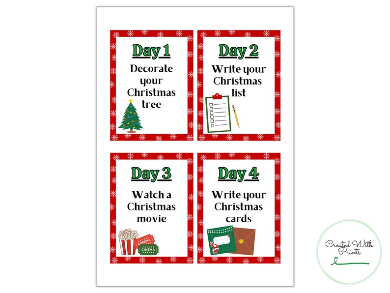 Editable Christmas Activity Cards, Advent Activity Cards Printable ...