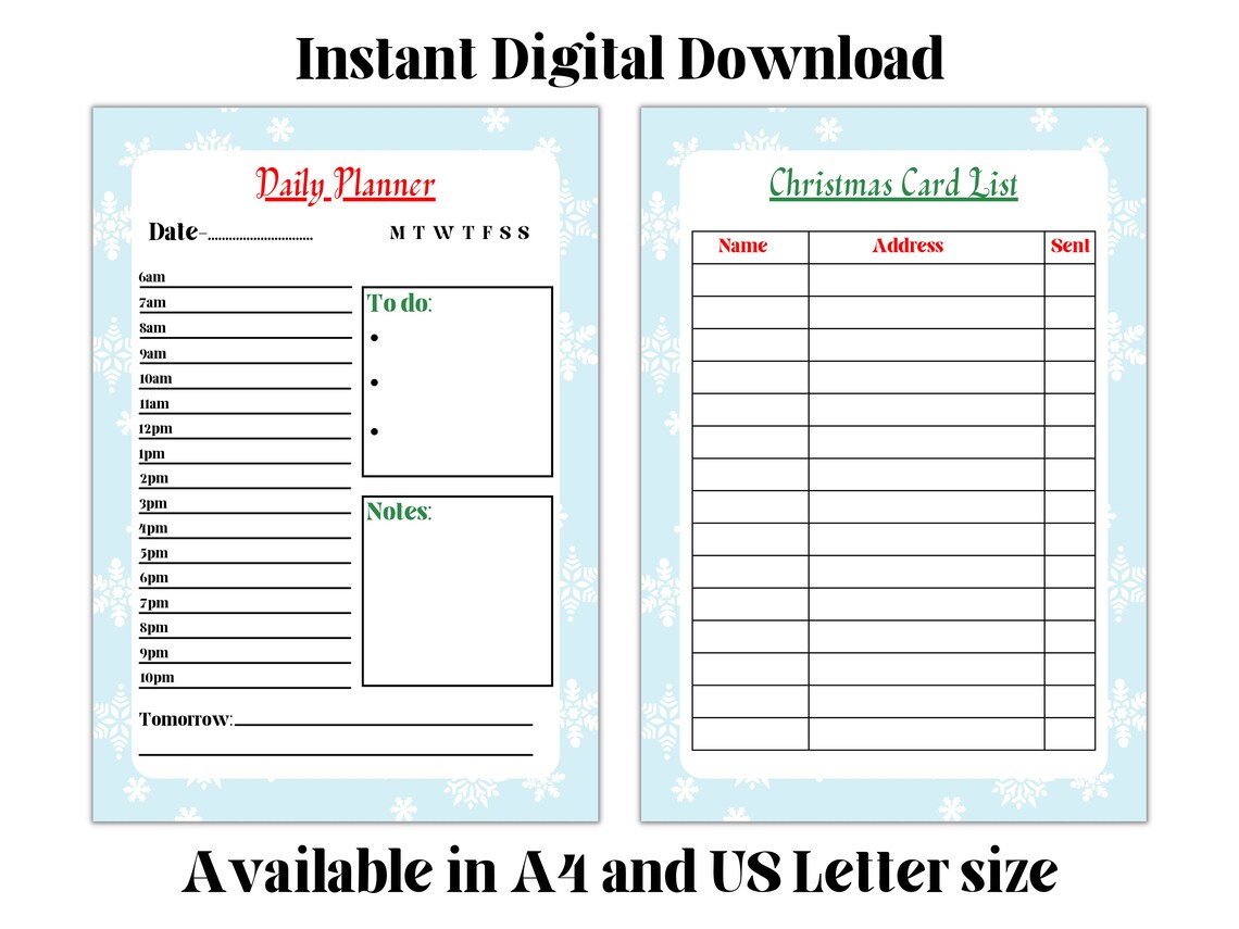 Christmas Planner Printable, Christmas Planner Pages, Christmas Journal ...