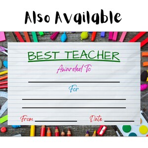 Best Teaching Assistant Certificate Printable Award - Etsy
