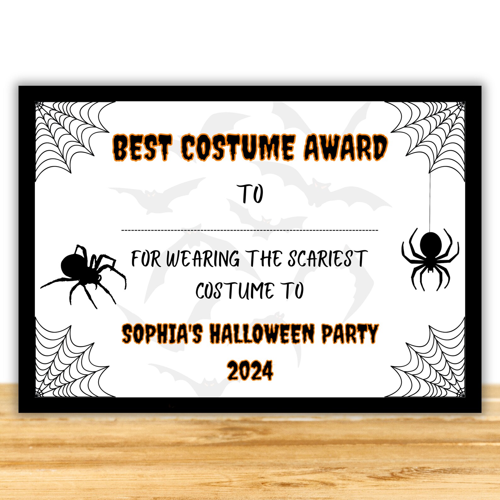 Editable Halloween Party Best Costume Certificate, Fancy Dress ...