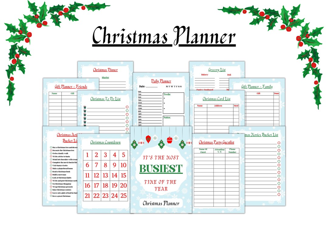 Christmas Planner Printable, Christmas Planner Pages, Christmas Journal ...