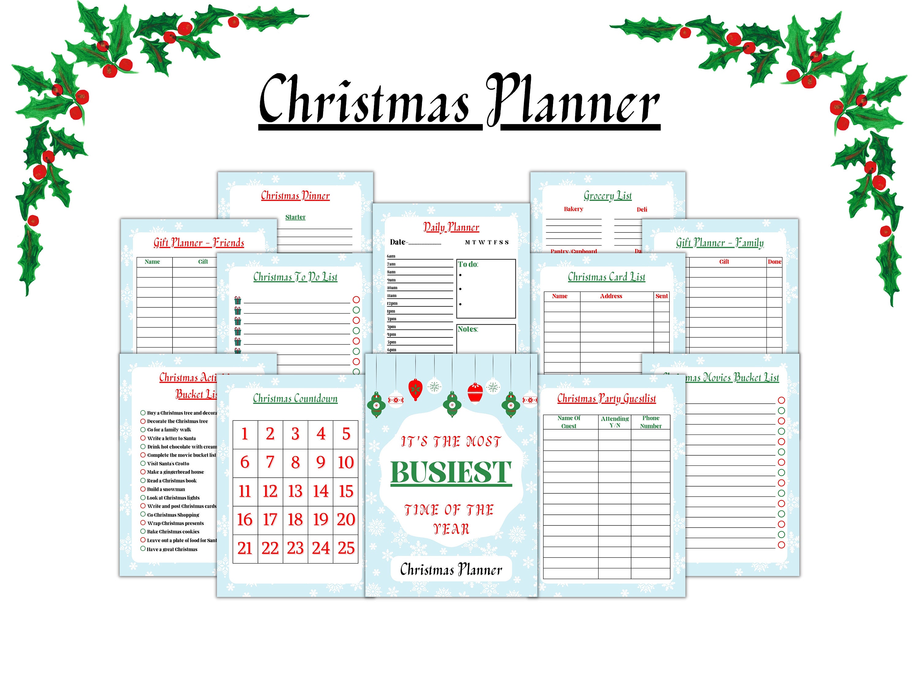 Christmas Planner Printable, Christmas Planner Pages, Christmas Journal ...