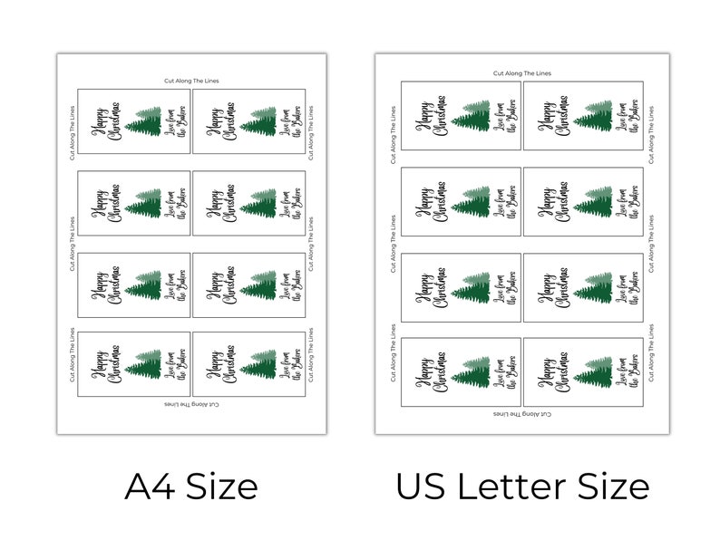 Christmas Tree Gift Tag Template, Printable Christmas Gift Tag, Holiday ...