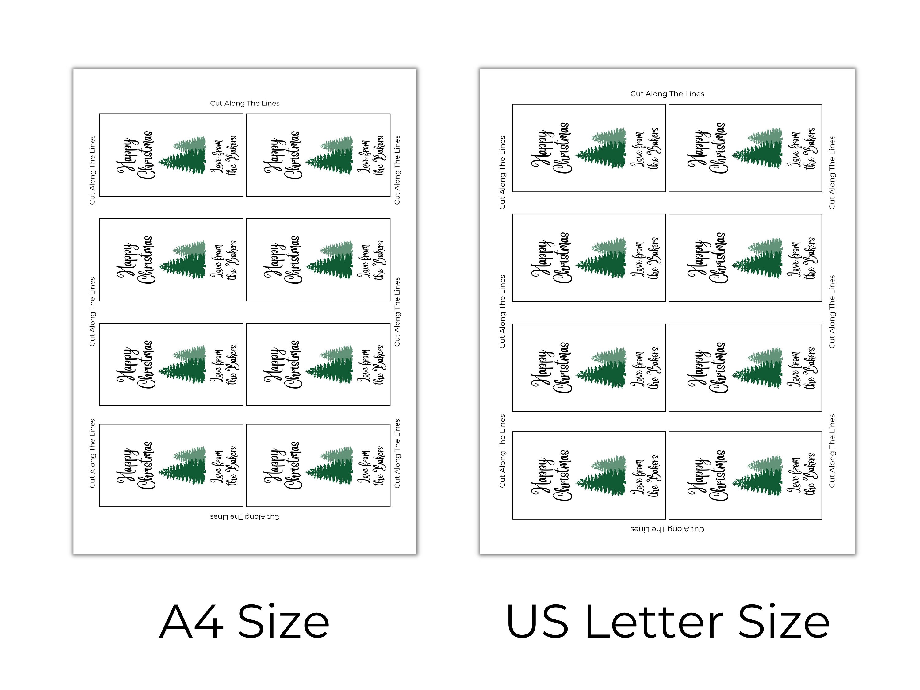 Christmas Tree Gift Tag Template, Printable Christmas Gift Tag, Holiday ...