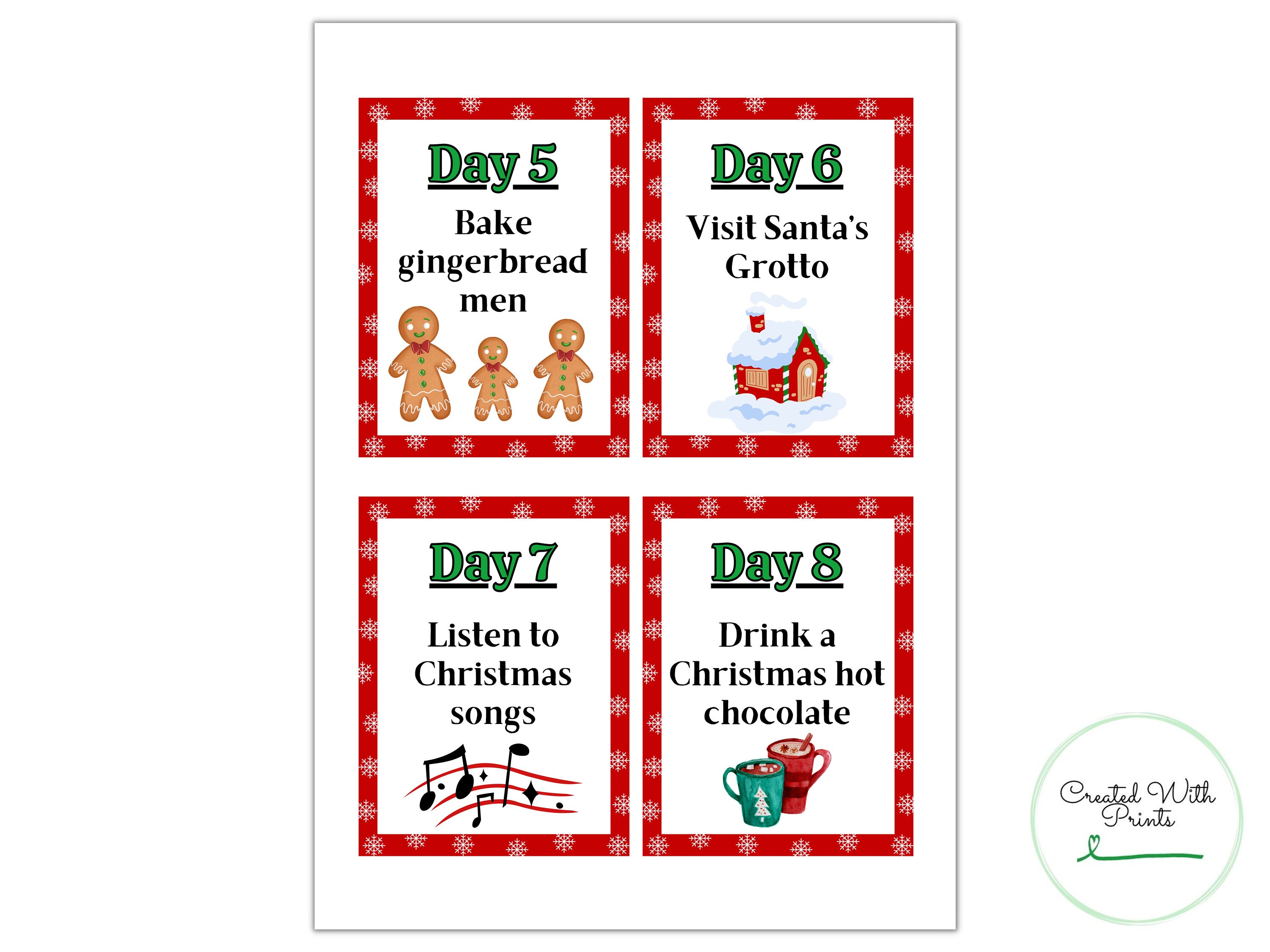 Editable Christmas Activity Cards, Advent Activity Cards Printable ...